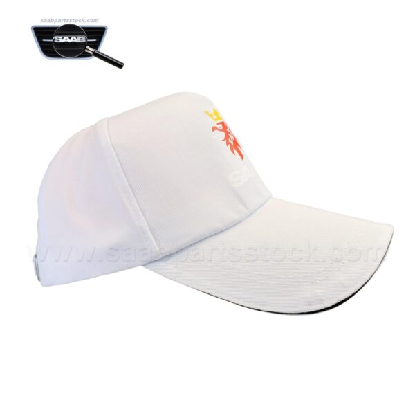 White Baseball Cap With SAAB logo