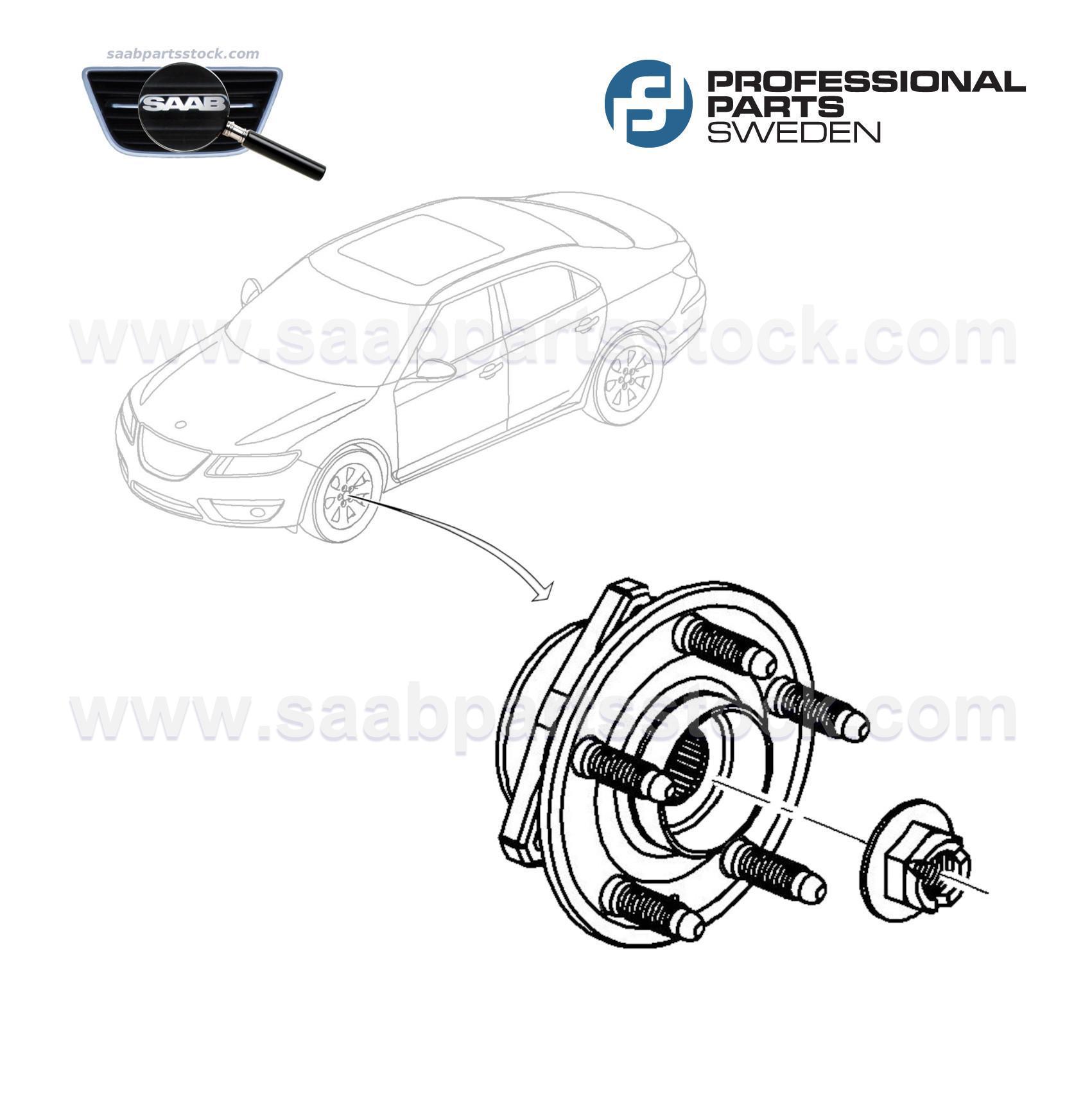 Front Wheel Hub and Bearing for SAAB 9-5NG - SAAB spare parts and ...