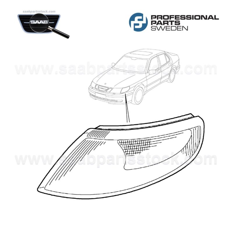 Direction Indicator Lamp, Front Corner Light, Left Side - SAAB spare ...